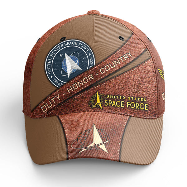 U.S. Space Force Emblem Cap Honor Country Space Force Brown Hat Custom ...