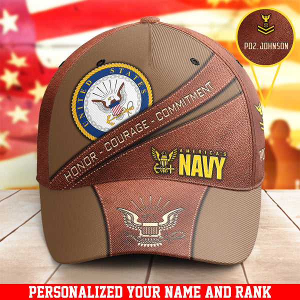 America's Navy Cap Honor Courage Commitment U.S. Navy Hat Custom US Na ...