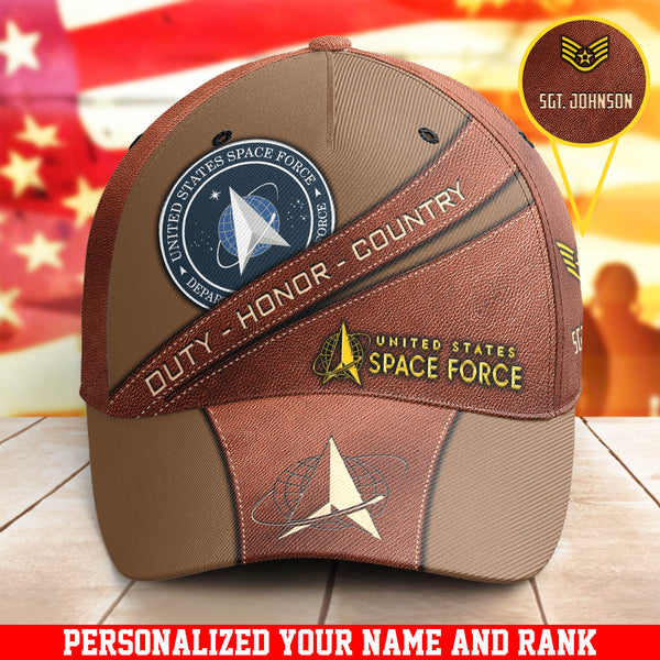 U.S. Space Force Emblem Cap Honor Country Space Force Brown Hat Custom ...