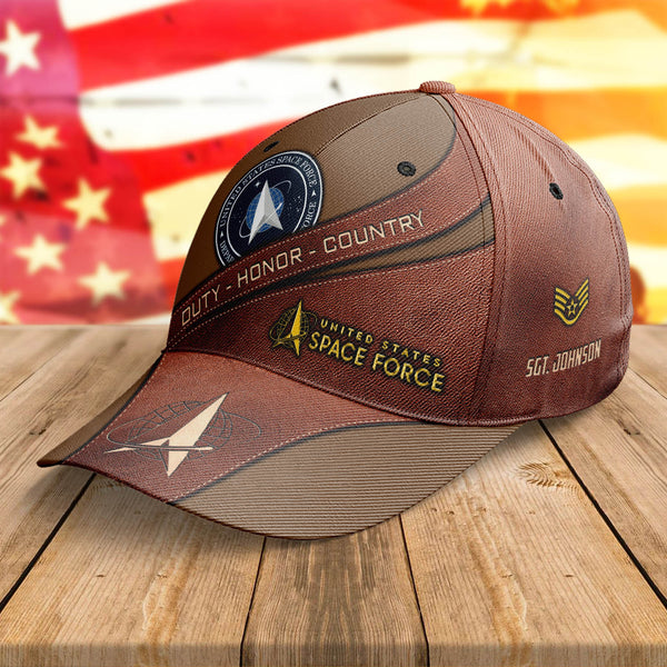 U.S. Space Force Emblem Cap Honor Country Space Force Brown Hat Custom ...