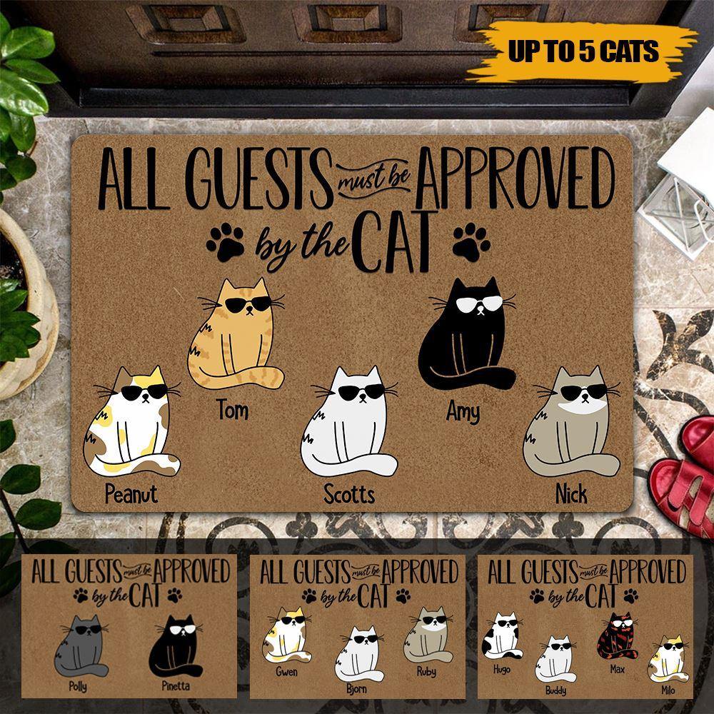 Cat Custom Doormat Name All Guests Must Be Approved By The Cat Persona ...