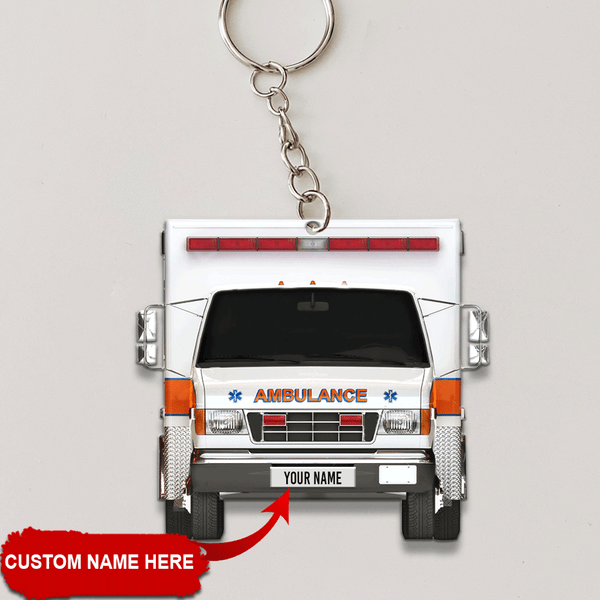 Ambulance Custom Keychain Ambulance Car Personalized Gift - PERSONAL84