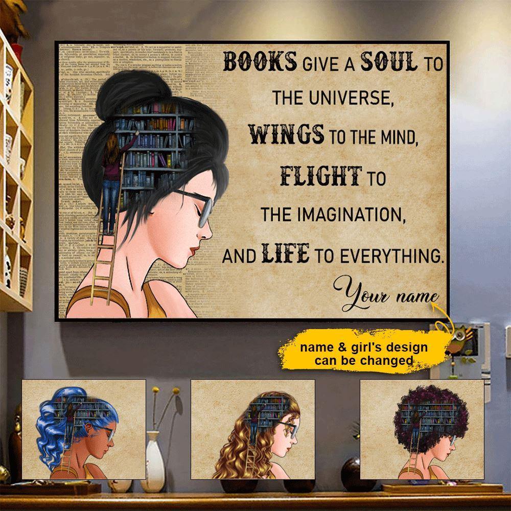 Reading Books Custom Poster Books Give A Soul To The Universe Personal ...