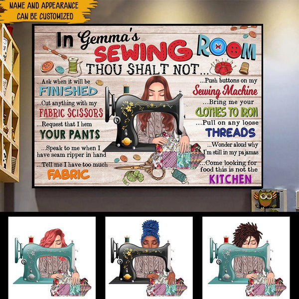 Sewing Room Rules Custom Poster In My Sewing Room Thou Shalt Not Perso ...