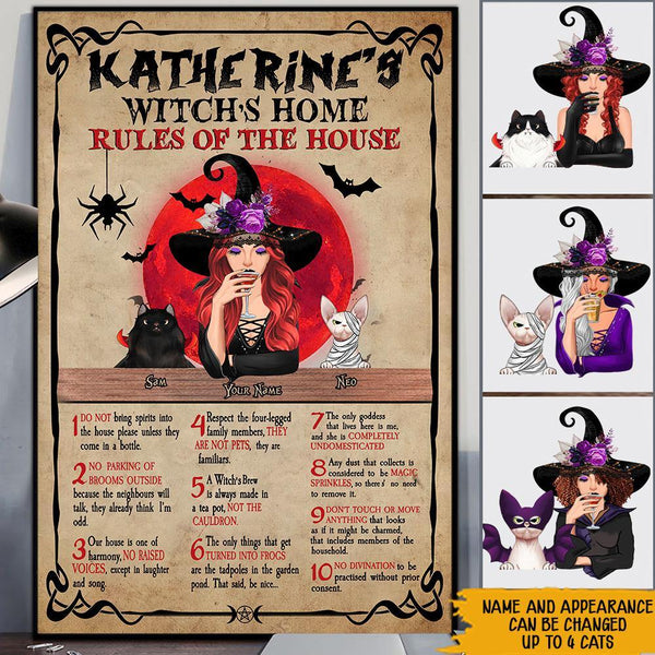 Witch Custom Poster Witch's Home Rules Of The House Personalized Gift ...